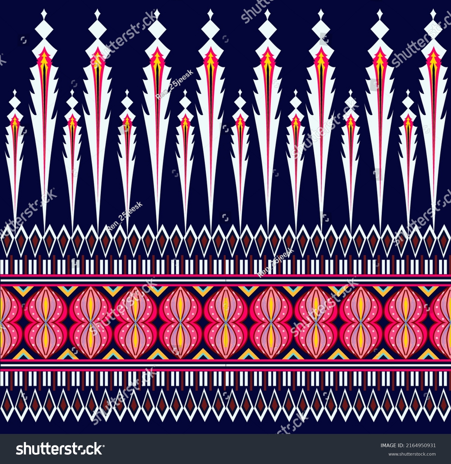 Ancient Hmong Embroidery Pattern Geometric Patterns Stock Illustration ...