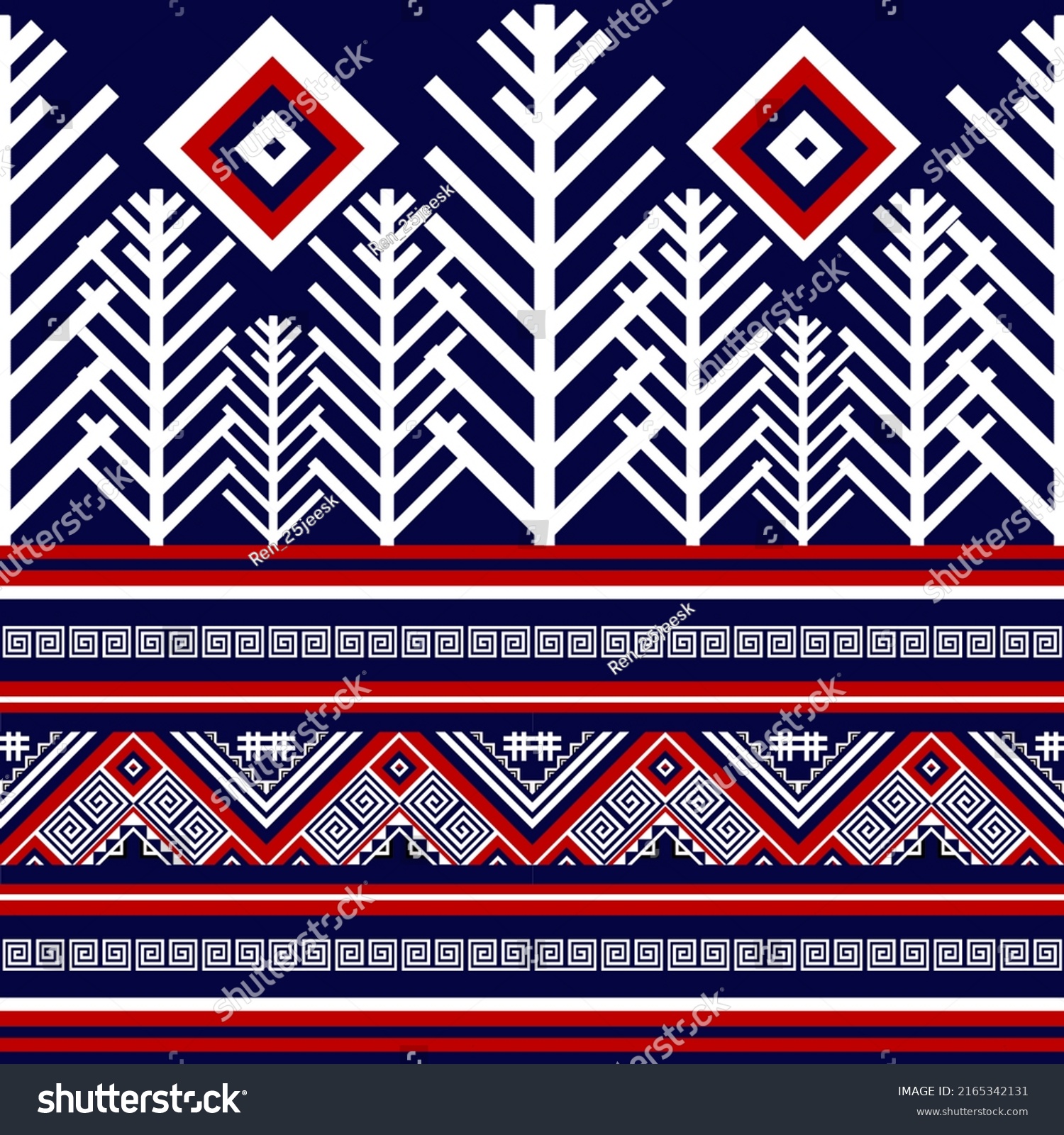 Ancient Hmong Embroidery Pattern Geometric Patterns Stock Illustration ...