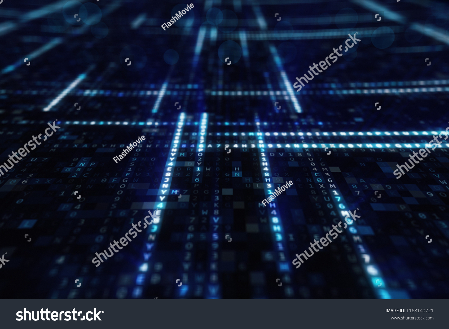 Animation Abstract Blue Technology Background Hexadecimal 스톡 일러스트 ...