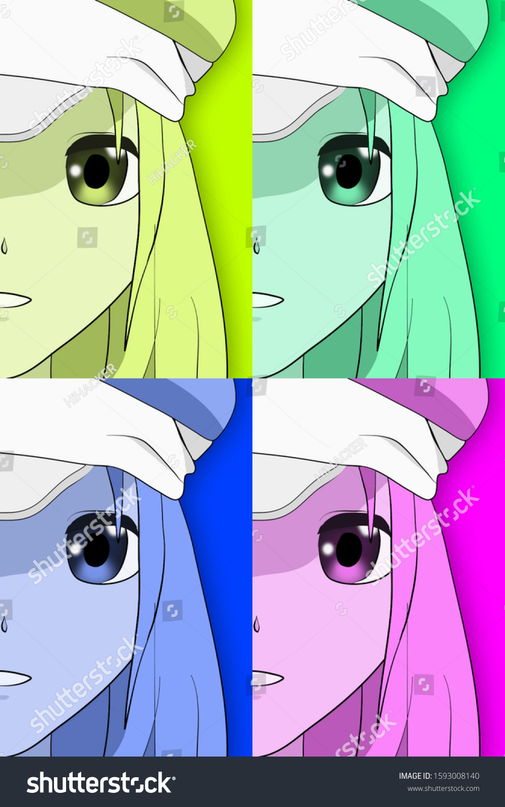 Anime Girl Cartoon Character Anime Manga 库存插图 1593008140 Shutterstock