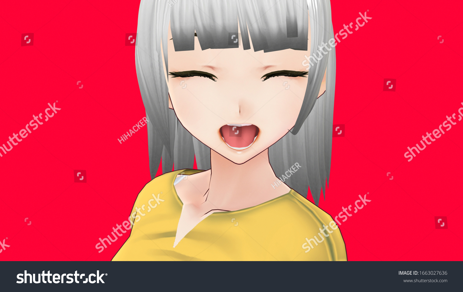 Anime Girl Cartoon Character Japanese Girl 库存插图 1663027636 Shutterstock