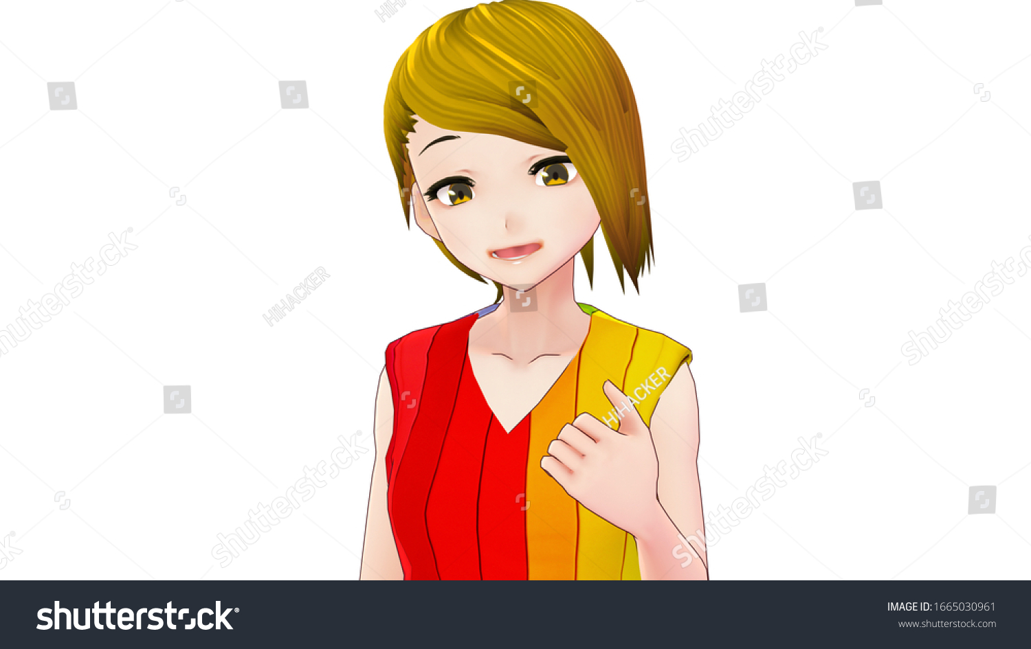 Anime Girl Cartoon Character Japanese Girl Ilustrações Stock