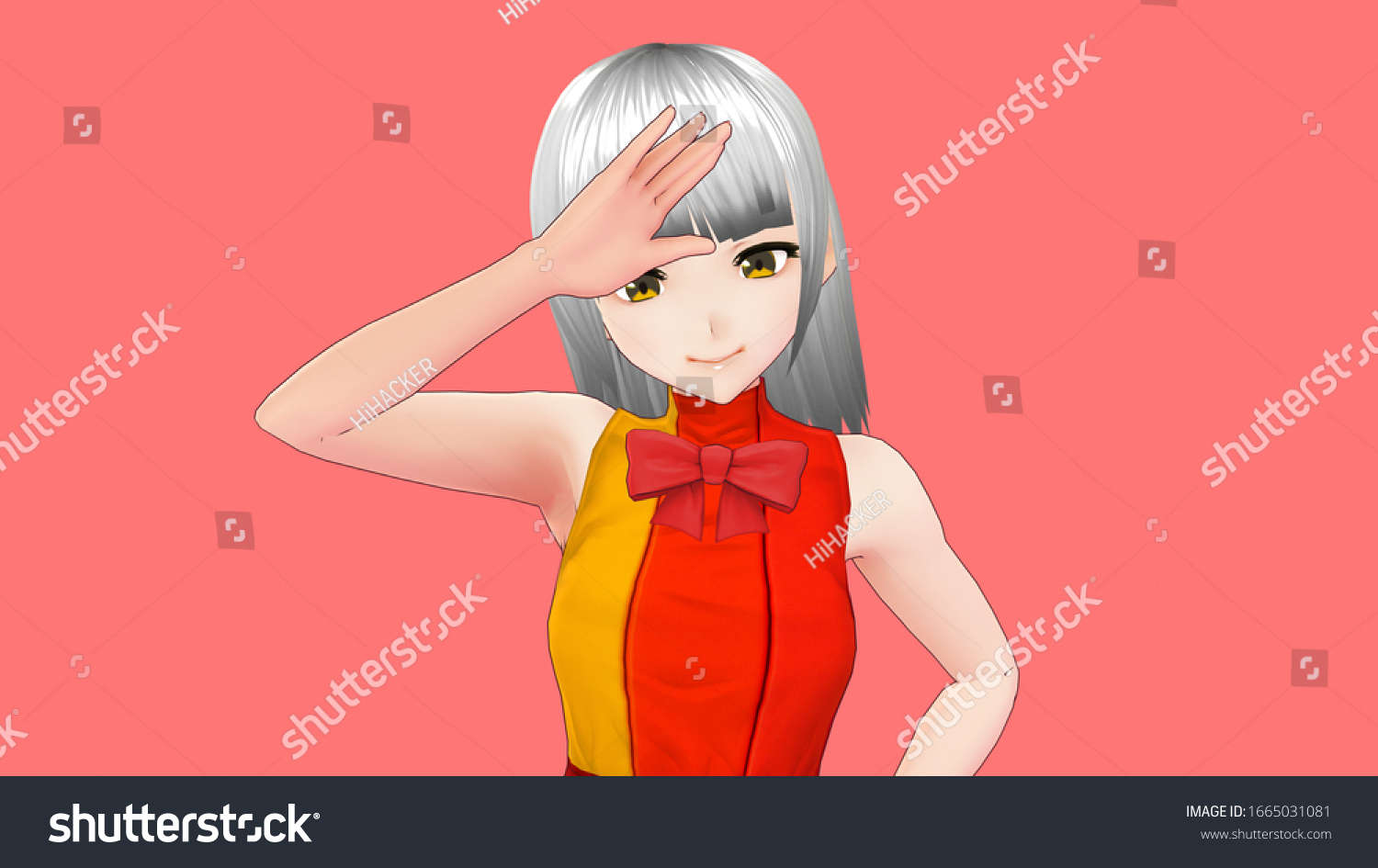 Anime Girl Cartoon Character Japanese Girl 库存插图 1665031081 Shutterstock