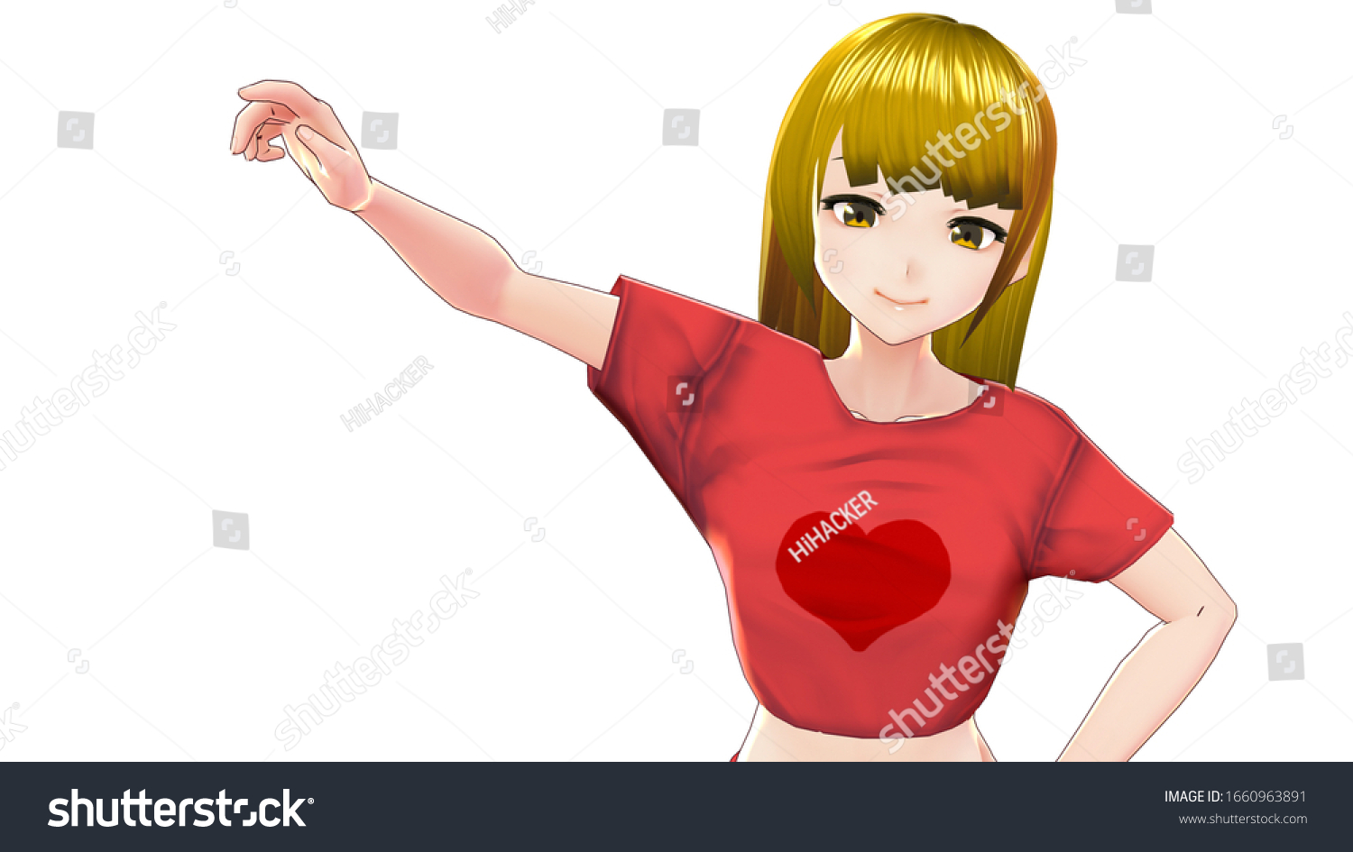 Anime Girl Cartoon Character Japanese Girl 库存插图 1660963891 Shutterstock