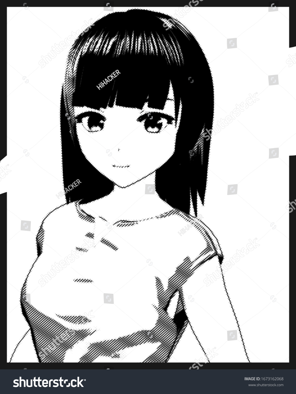 Anime Girl Cartoon Character Japanese Girl 库存插图 1673162068 Shutterstock