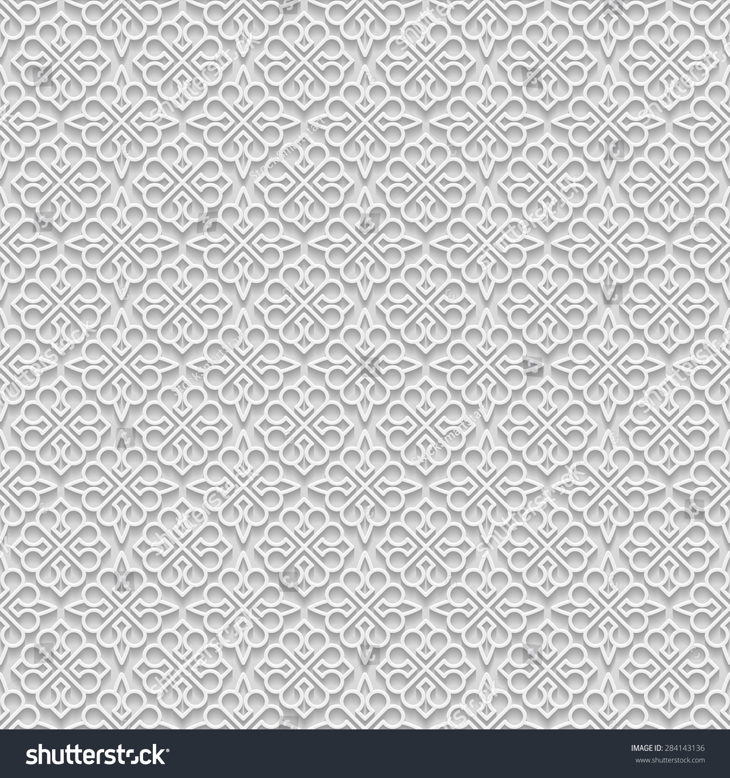 Arabesque Pattern On Light Grey Background 库存插图 284143136 | Shutterstock