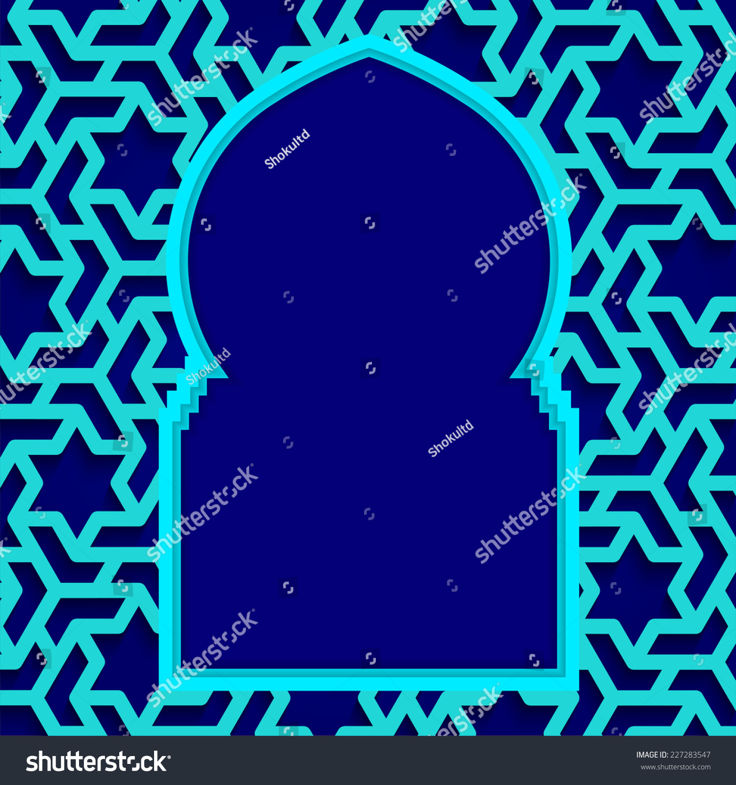 Arabic Islamic Pattern Arch Frame Stock Illustration 227283547