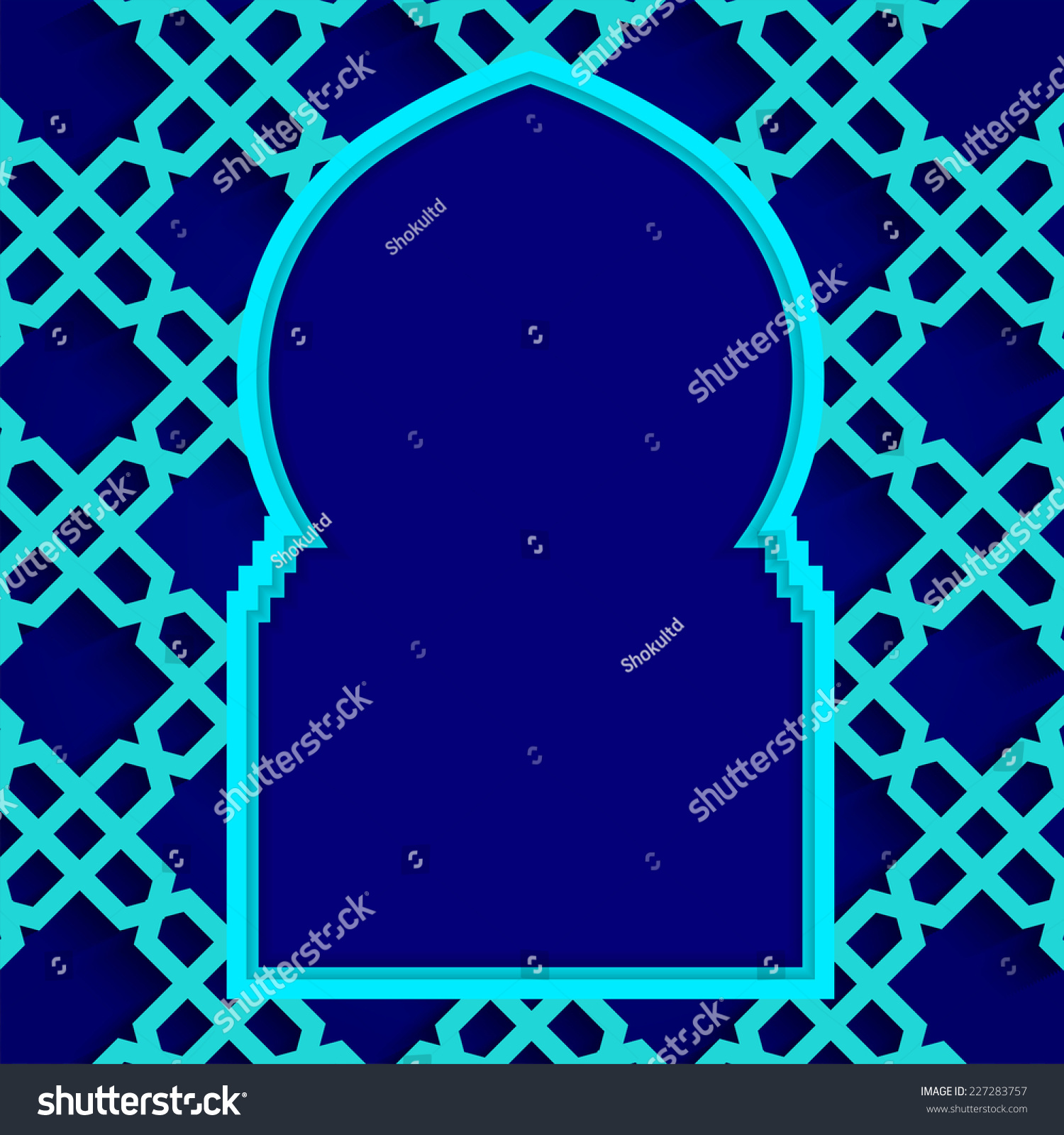 Arabic Islamic Pattern Arch Frame Stock Illustration 227283757