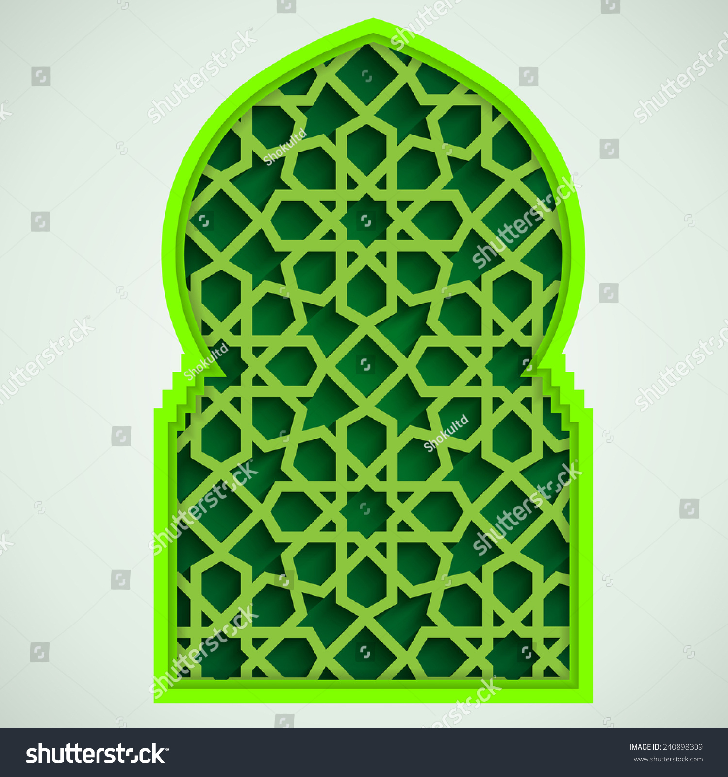 Arabic Islamic Pattern Arch Frame Stock Illustration 240898309 ...