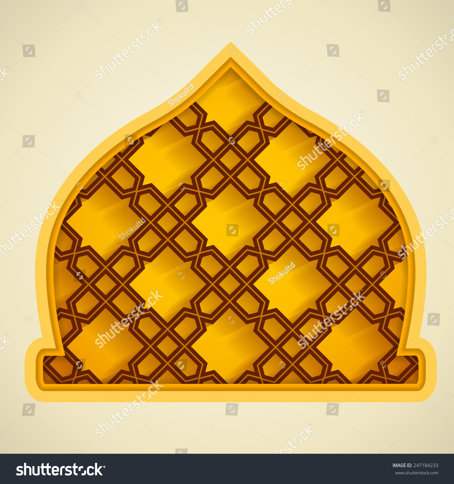 Arabic Islamic Pattern Arch Frame Stock Illustration 247184233 ...