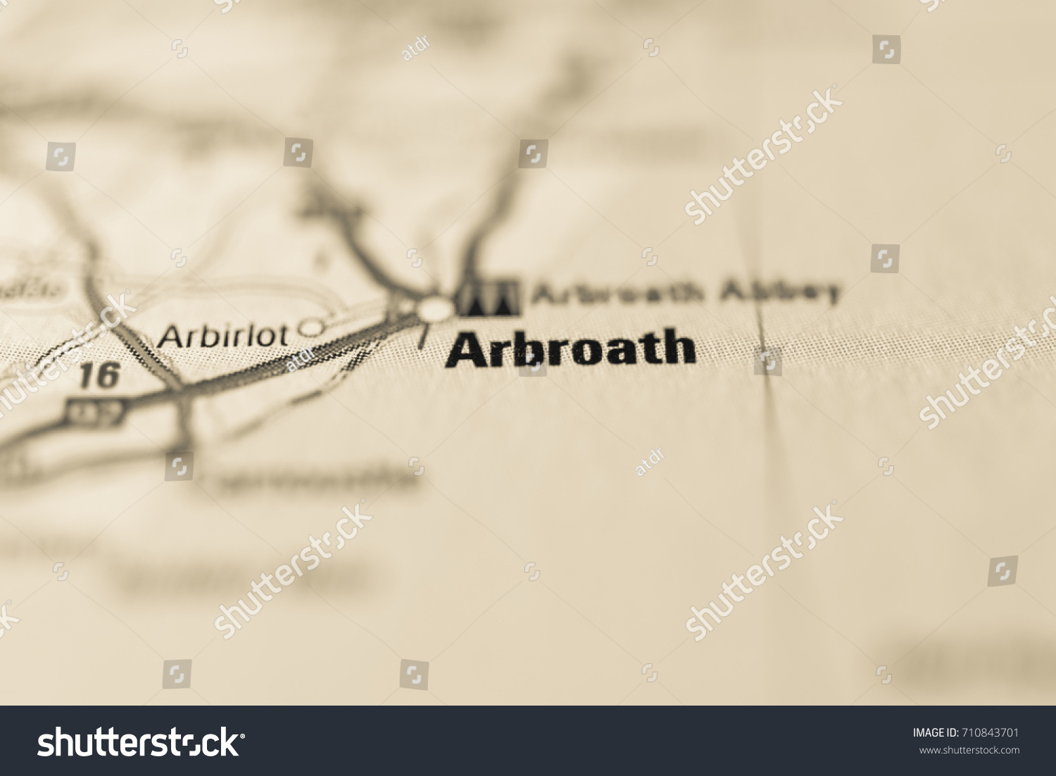 Arbroath On Map Stock Photo 710843701 | Shutterstock