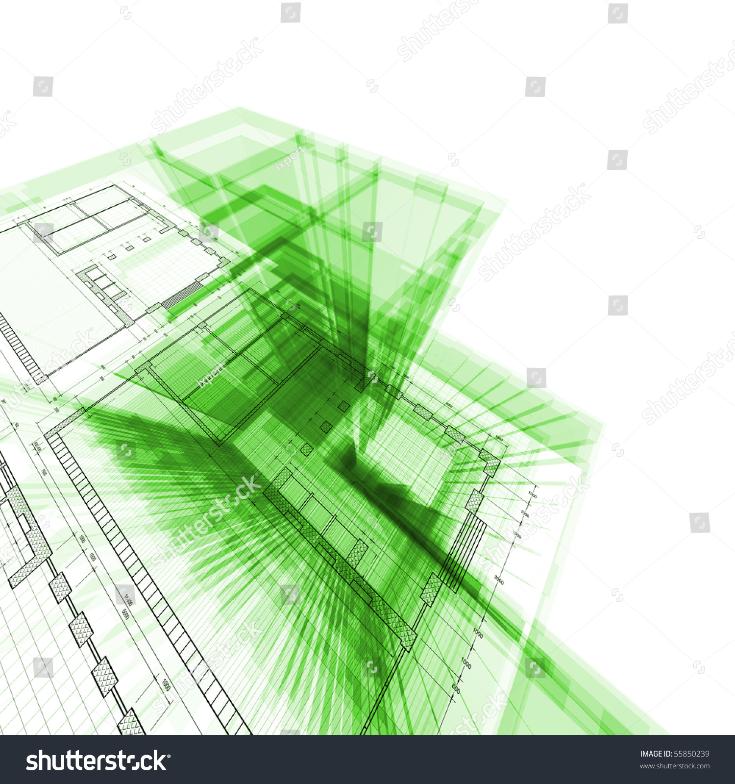 Architecture Engineering High Resolution 3d Render Stock Illustration ...