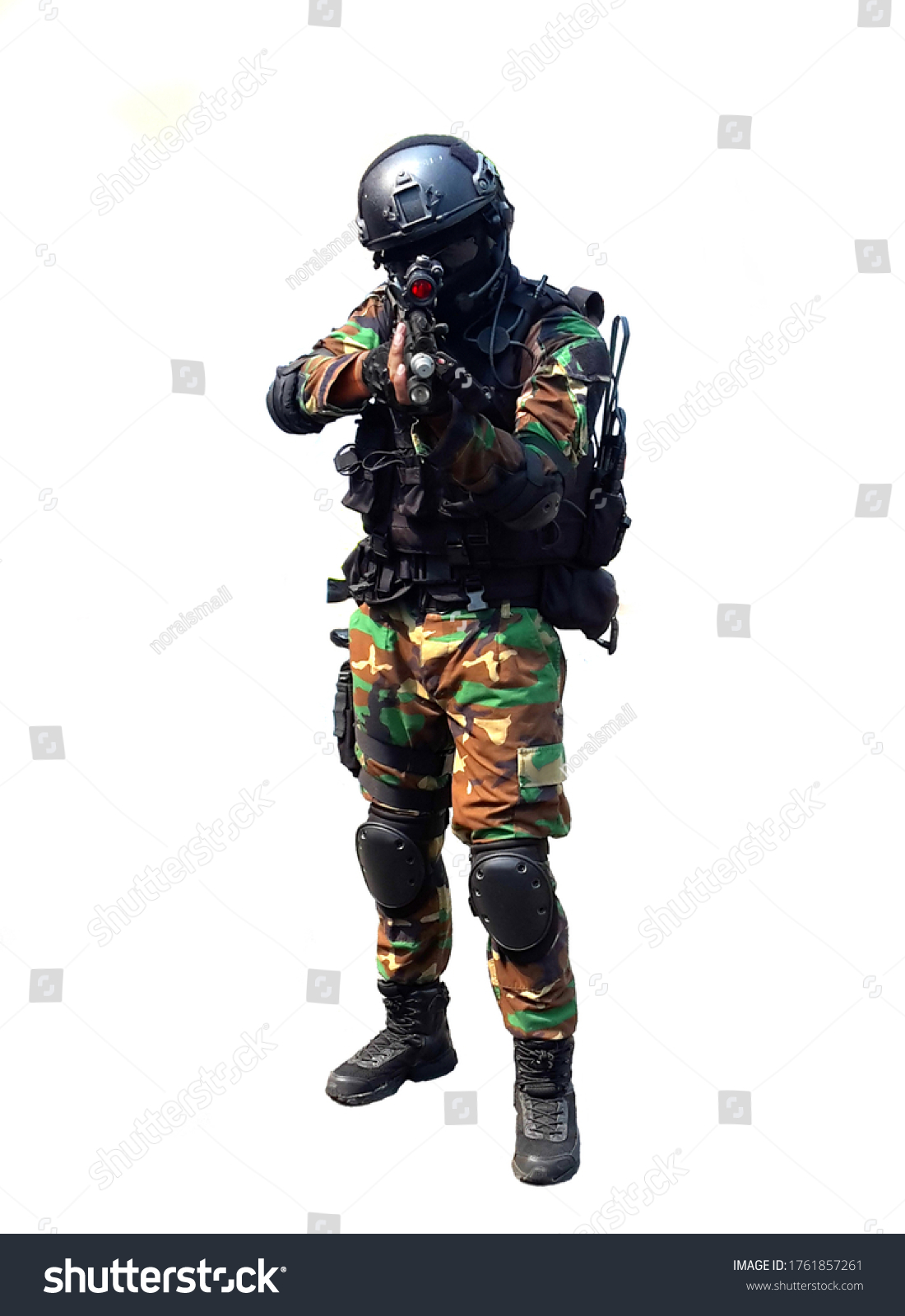 Army Special Unit Commando Isolated On Stock Photo (Edit Now) 1761857261