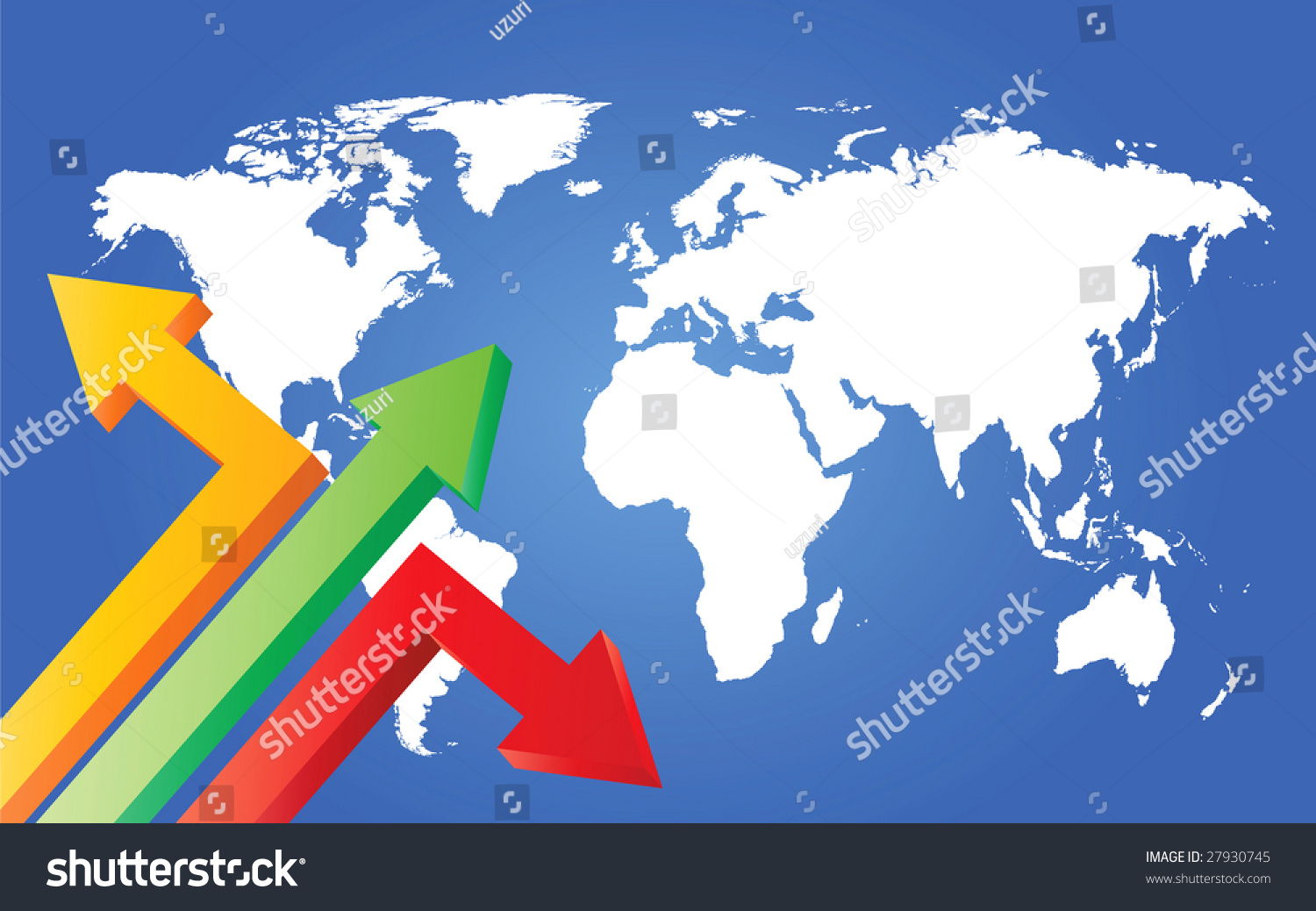 Arrows Over World Map Stock Illustration 27930745 | Shutterstock