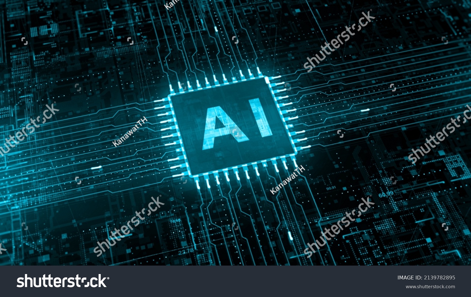 Artificial Intelligence Ai On Circuit Board Stock Illustration ...