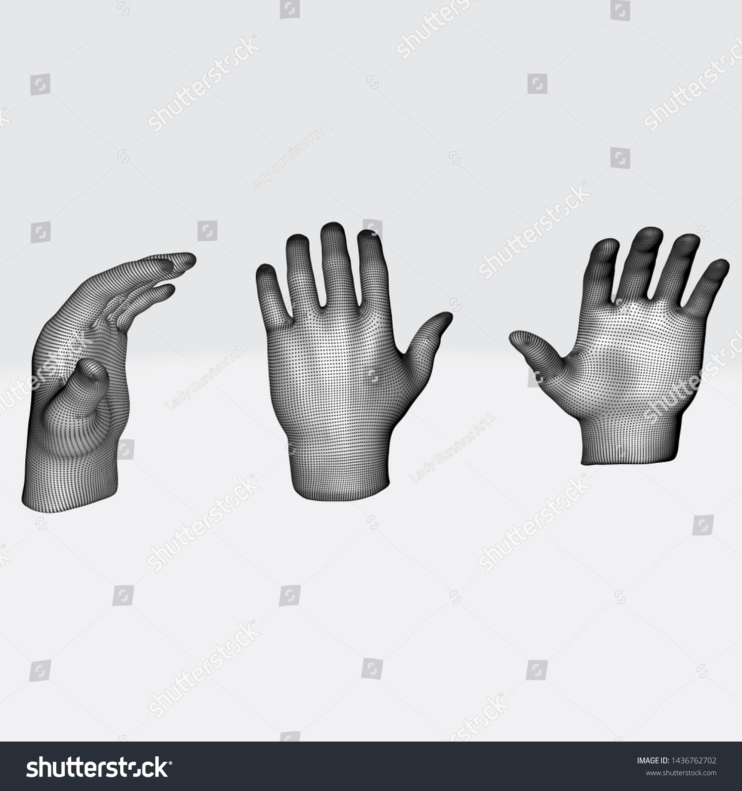 Artificial Intelligence Robot Left Hand Three Stock Illustration 1436762702