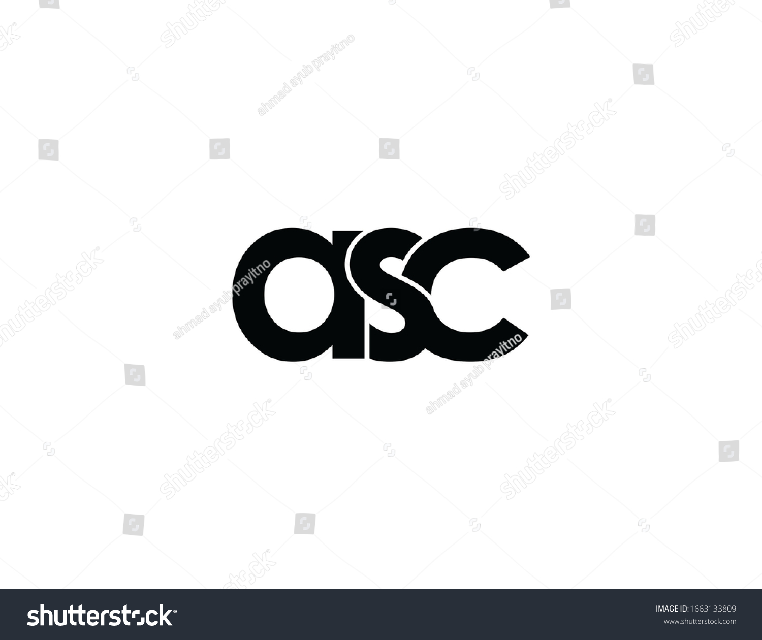 Asc Original Monogram Logo Design: ภาพประกอบสต็อก 1663133809