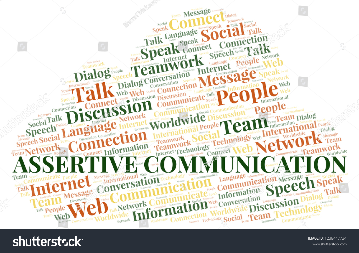 Assertive Communication Word Cloud Stock Illustration 1238447734 ...