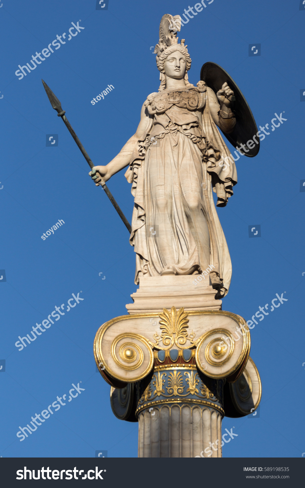 Athena Goddess Statue Front Academy Athens Stock Photo (Edit Now) 589198535 Athena Goddess Statue Front Academy Athens Stock Photo (Edit Now) 589198535