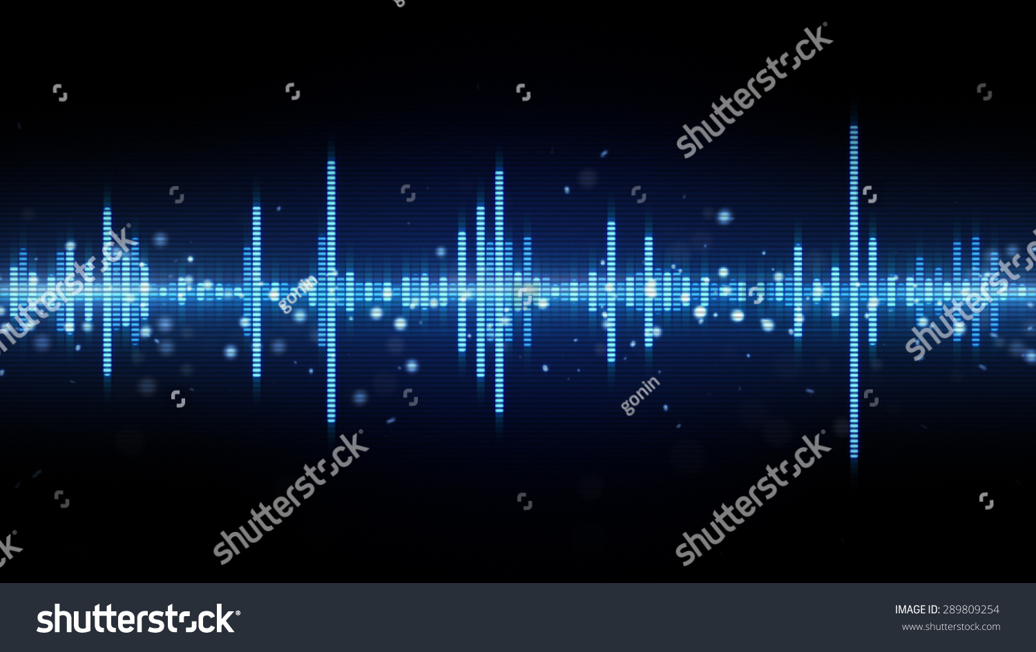Ilustrasi Stok Audio Waveform Blue Equalizer Computer Generated ...