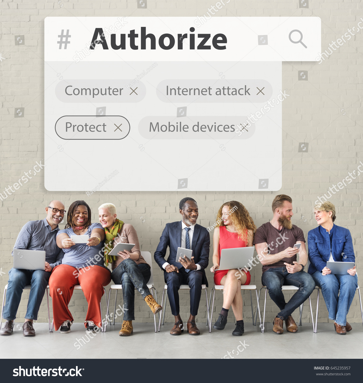 Authorize Computer Network Data Center Information Stock Photo ...