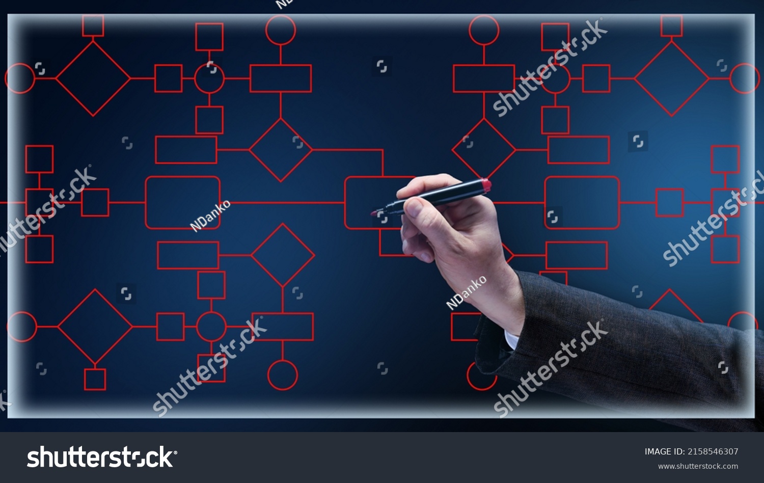 Automate Business Processes Workflows Using Flowcharts Stock Photo ... Automate Business Processes Workflows Using Flowcharts Stock Photo ...