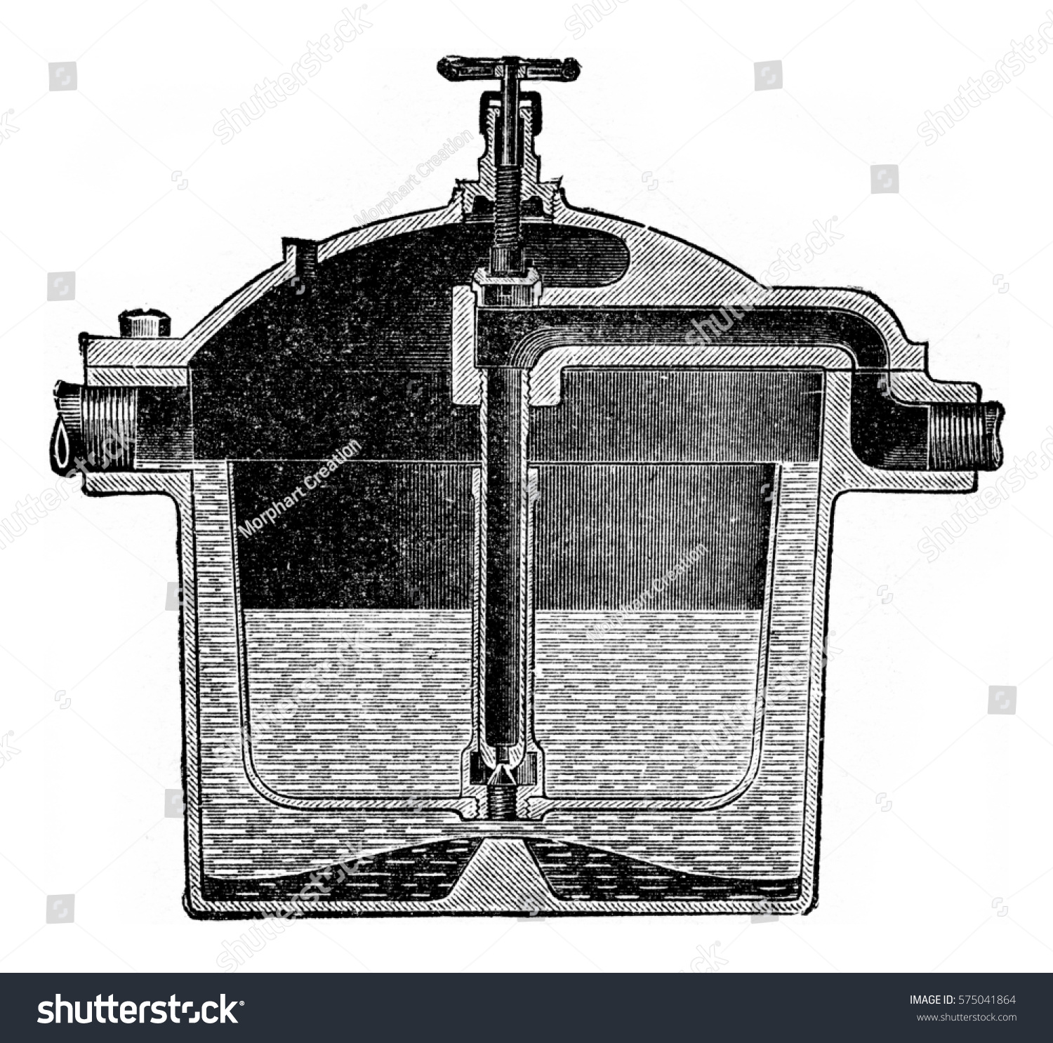 Automatic Drain Cup Vintage Engraved Illustration Stock Illustration ...