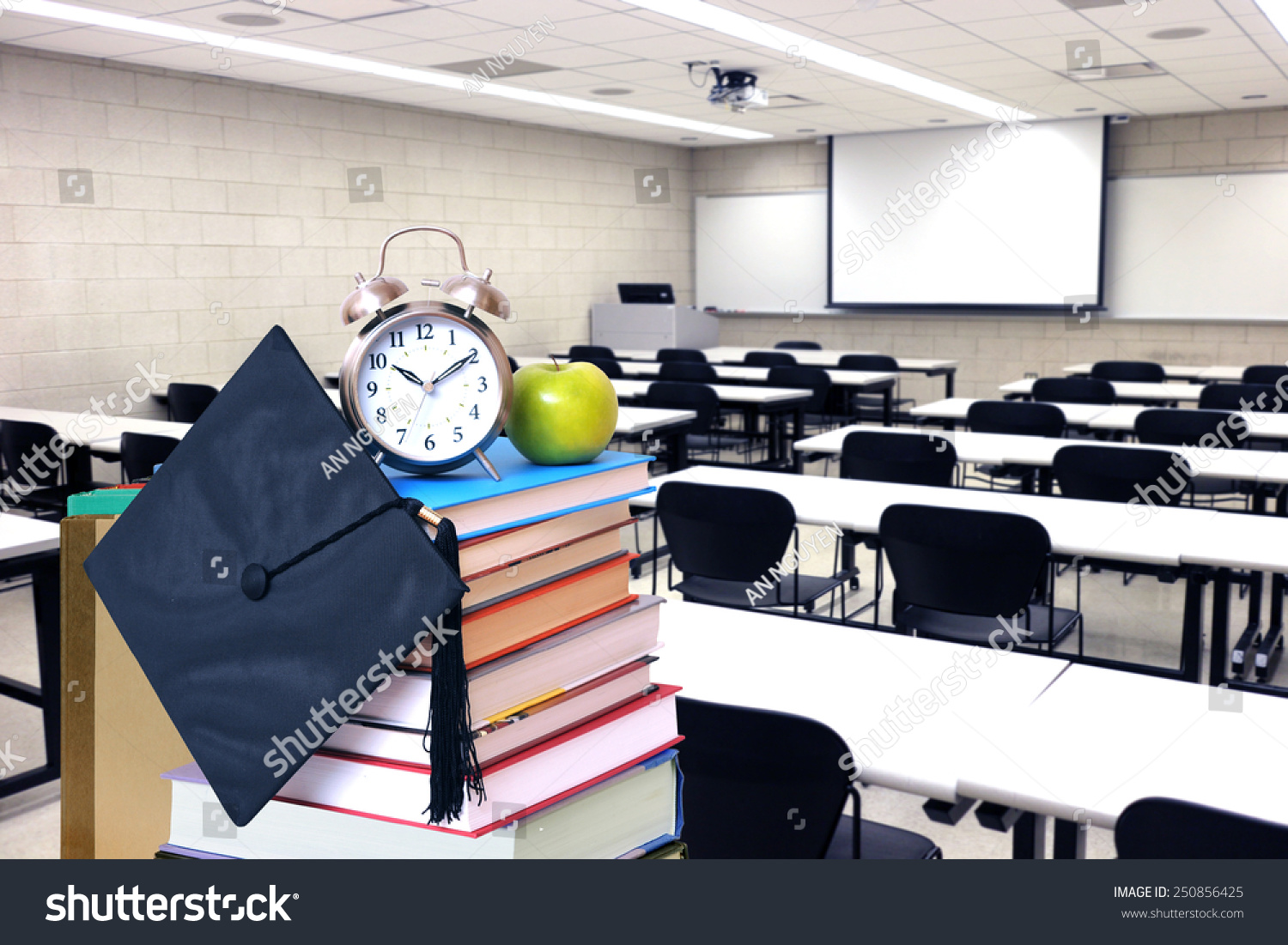 Back School Concept Book Stack Class Stock Photo (Edit Now) 250856425