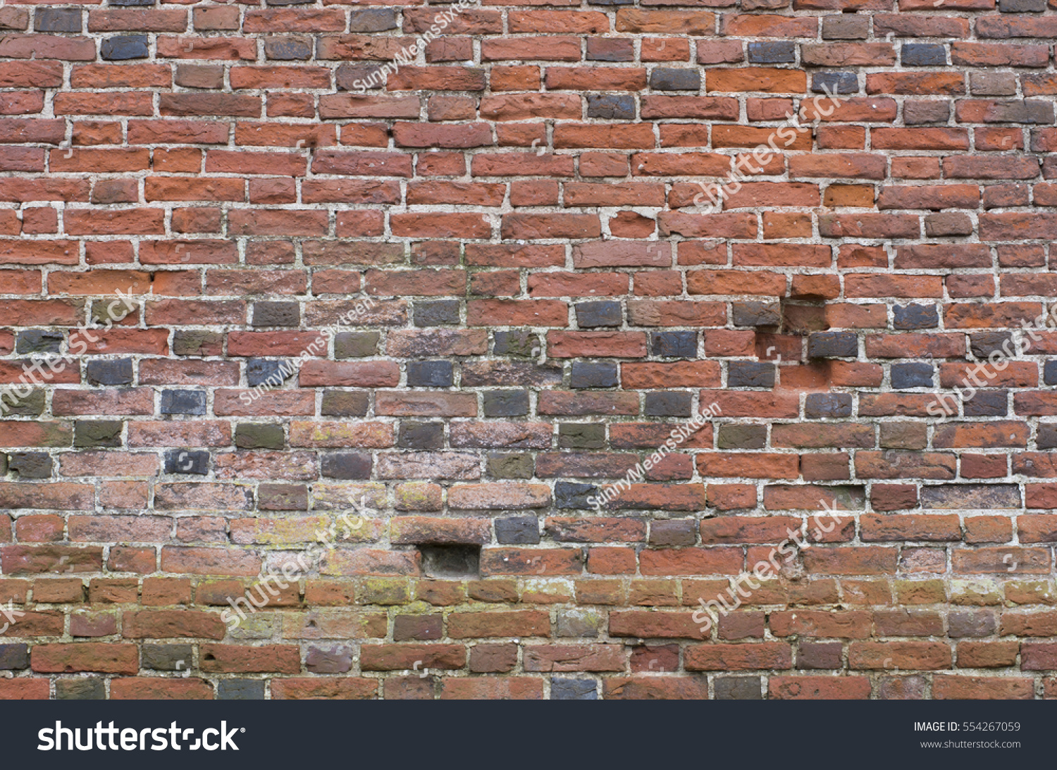 Background Old Damaged Brick Wall Missing Stock Photo 554267059 ...