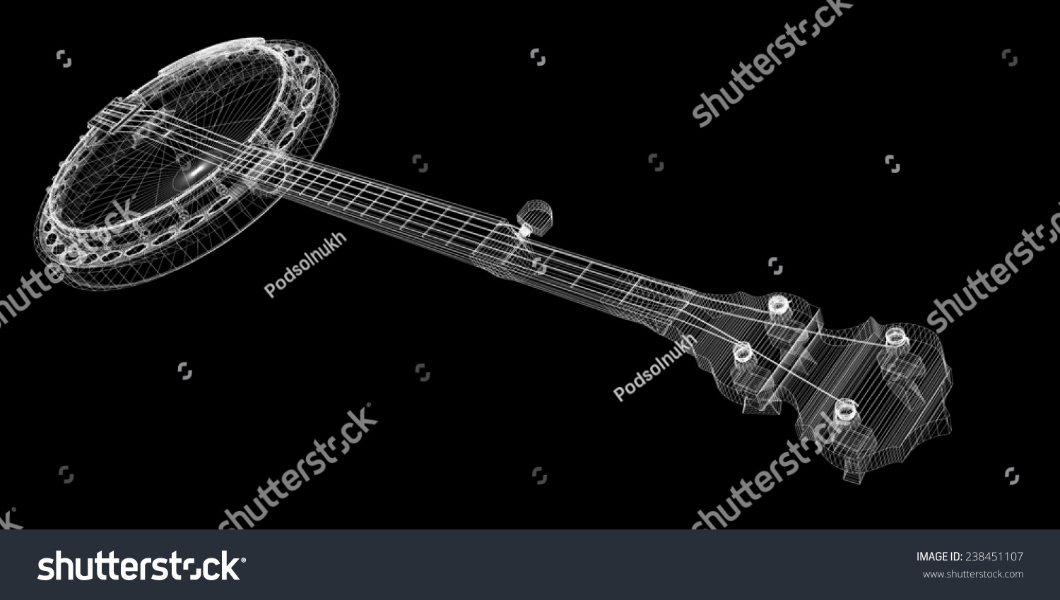 Banjo Model 5 String Body Structure Stock Illustration 238451107 ...