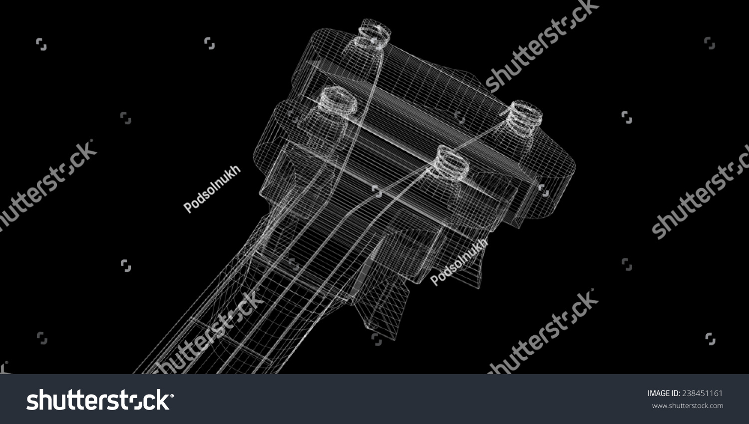Banjo Model 5 String Body Structure Stock Illustration 238451161 ...