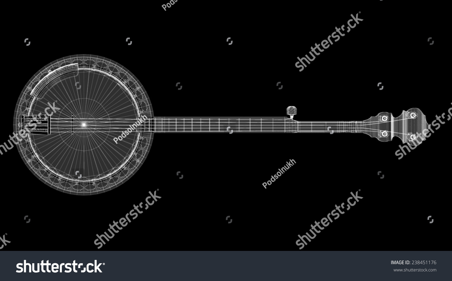 Banjo Model 5 String Body Structure: ภาพประกอบสต็อก 238451176