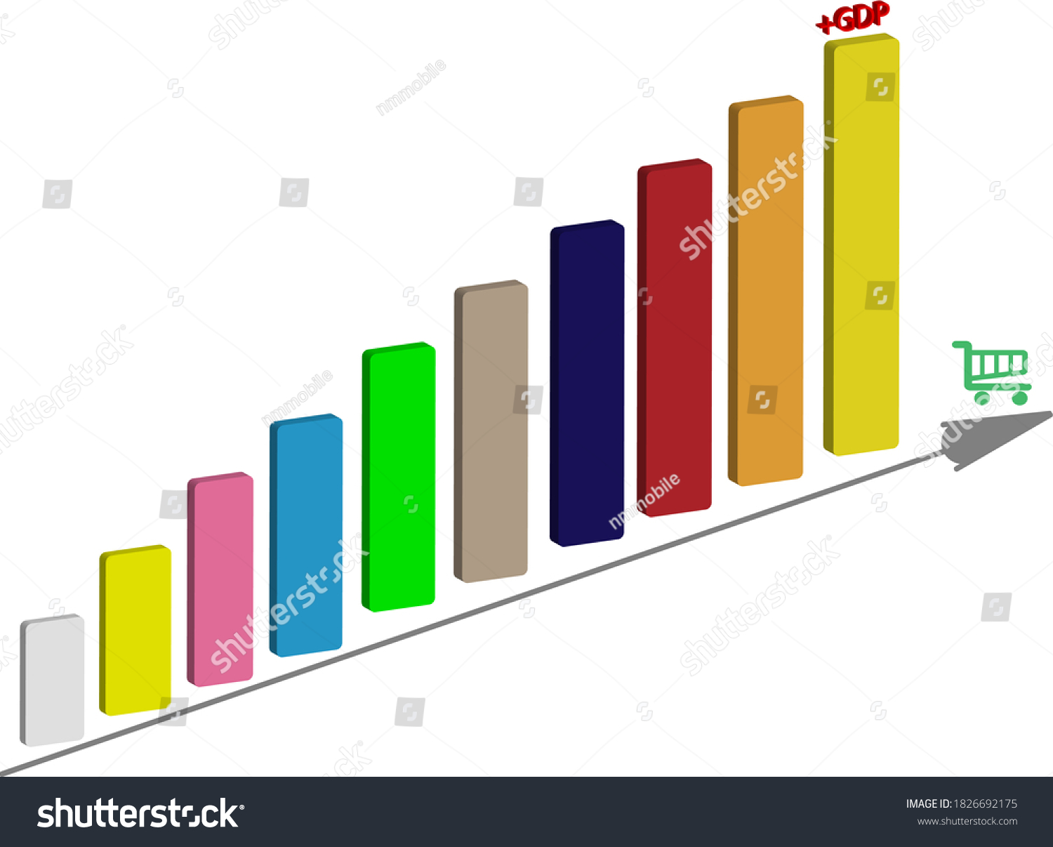 Bar Graph Patterns 3d Illustrations Stock Illustration 1826692175
