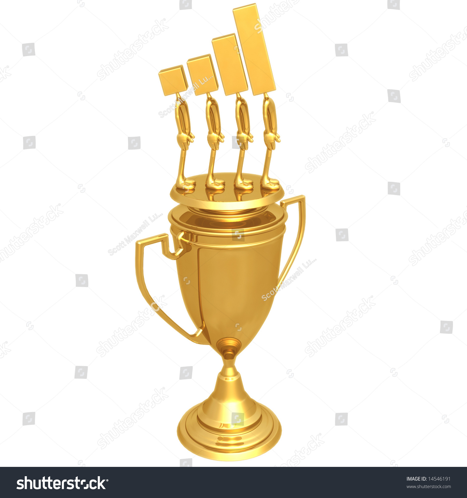 Bar Graph Trophy Stock Illustration 14546191