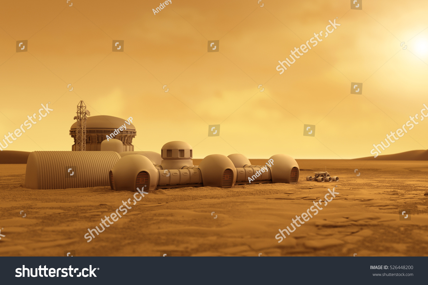 Base On Mars 3d Rendering 库存插图 526448200 | Shutterstock