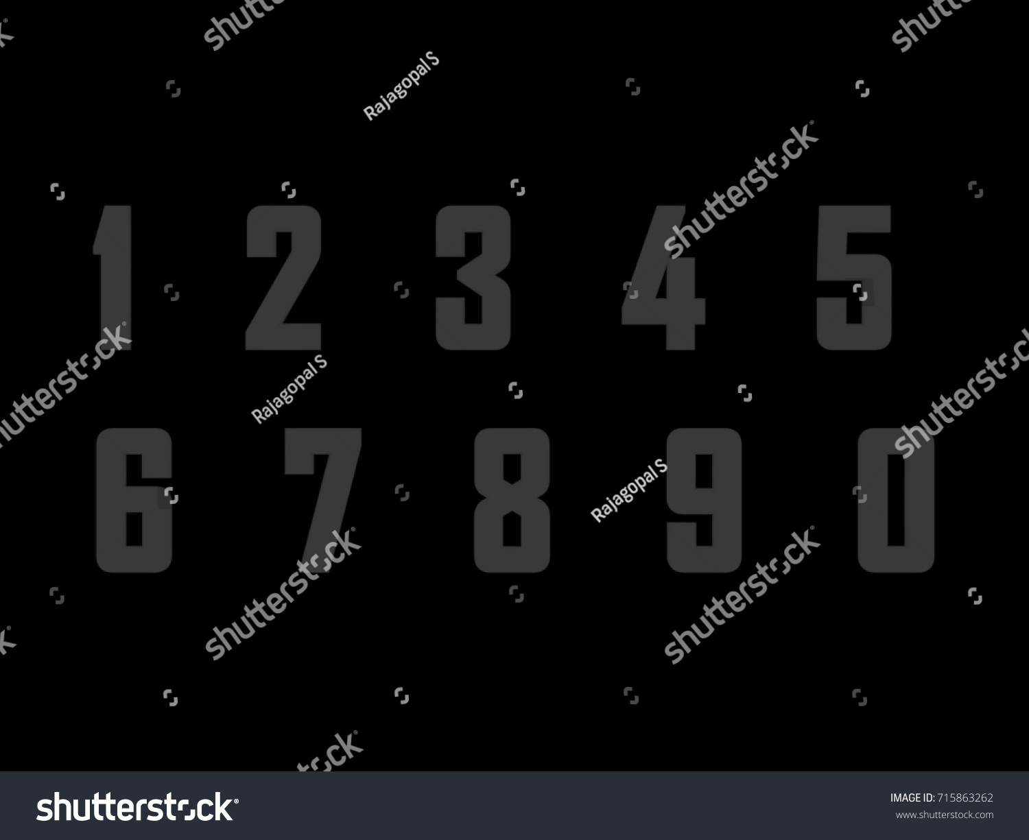 Basic Numbers Shadow Transparent Background Made 스톡 일러스트 715863262 ...