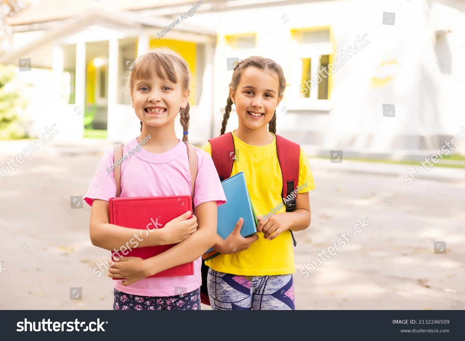 Basic School Students Crossing Road Stock Photo 2132246509 | Shutterstock