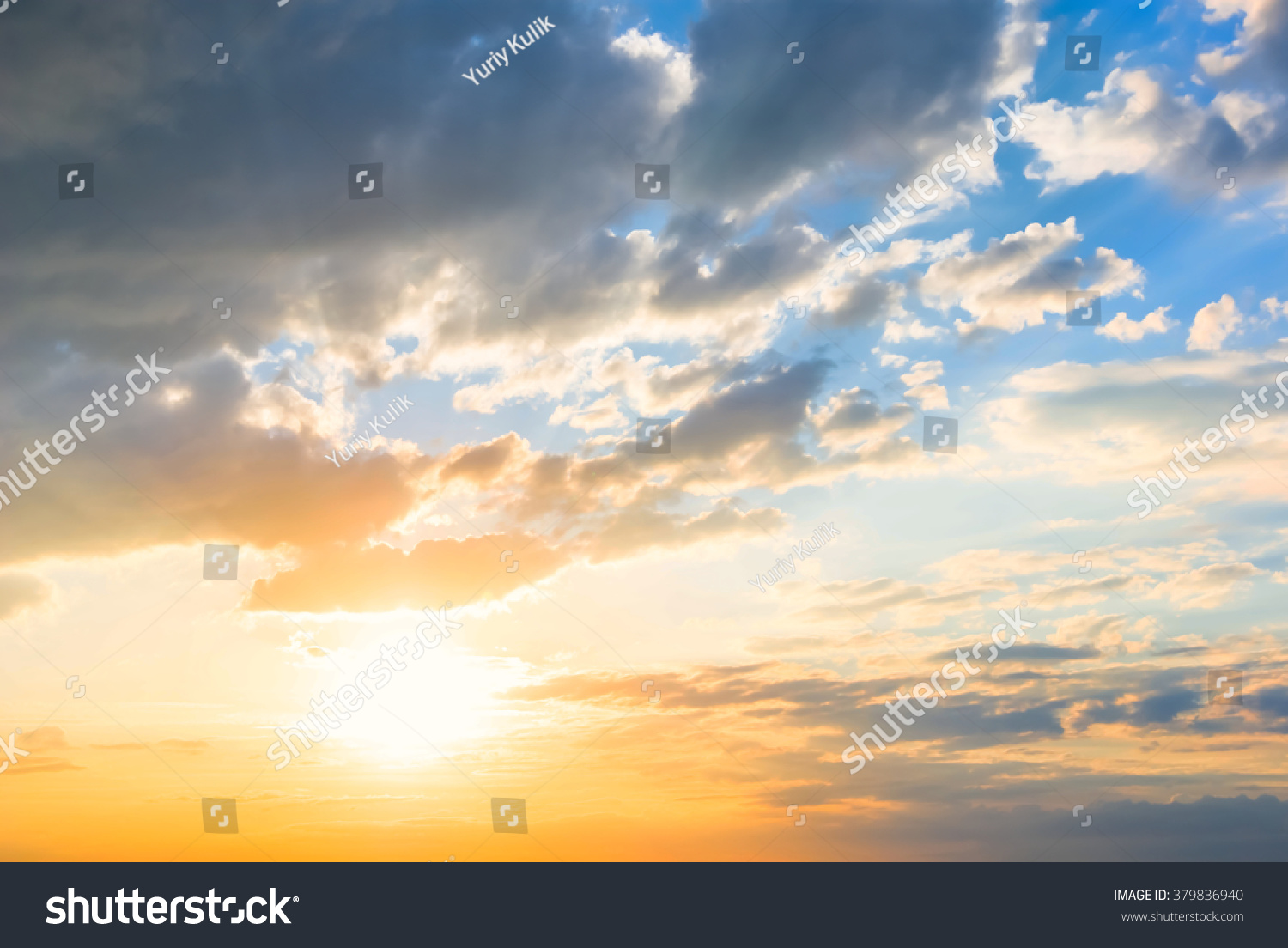 Beautiful Dramatic Sunset Background Stock Photo 379836940 - Shutterstock