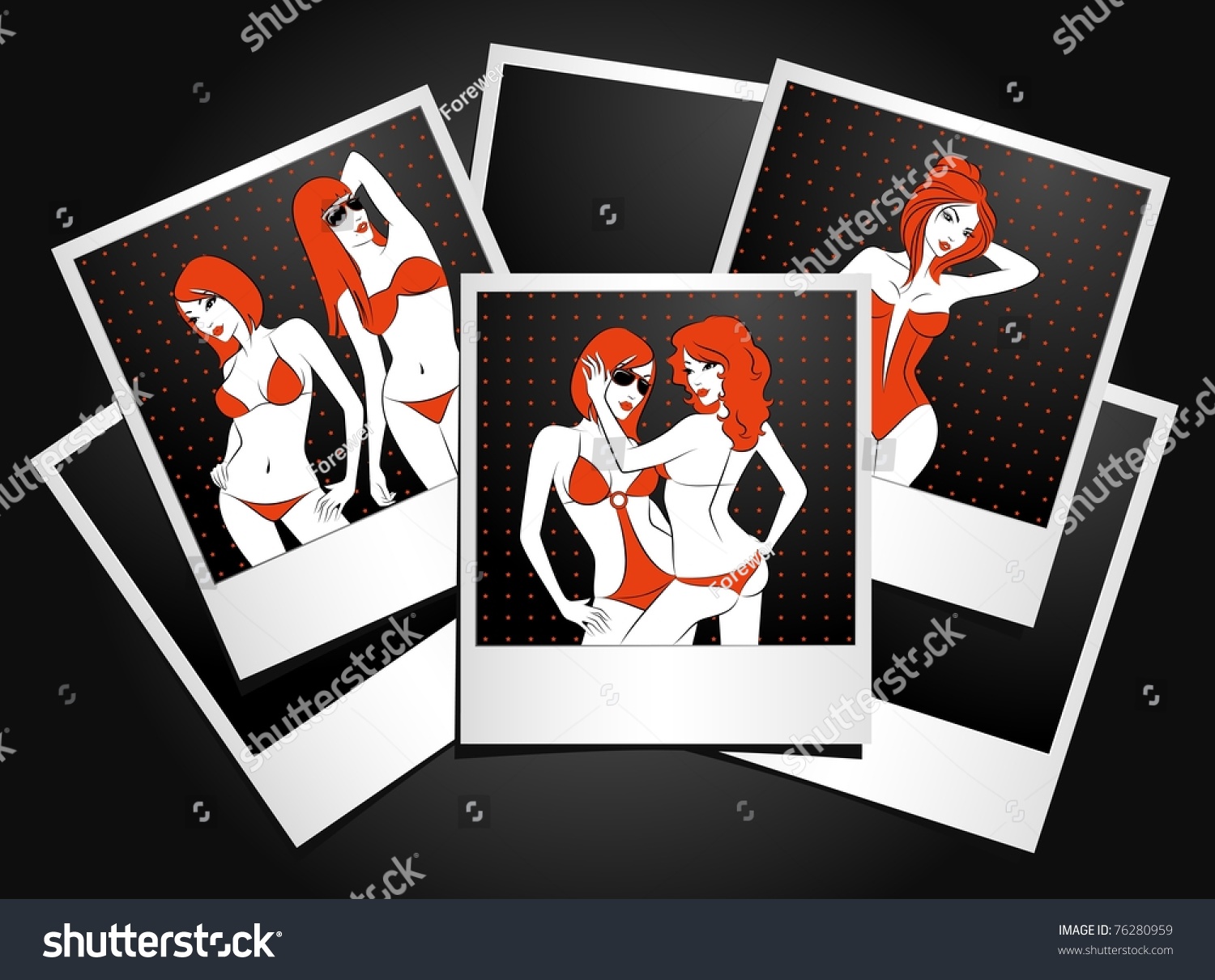 Beautiful Sexy Girls Photo Frames Stock Illustration 76280959 Shutterstock