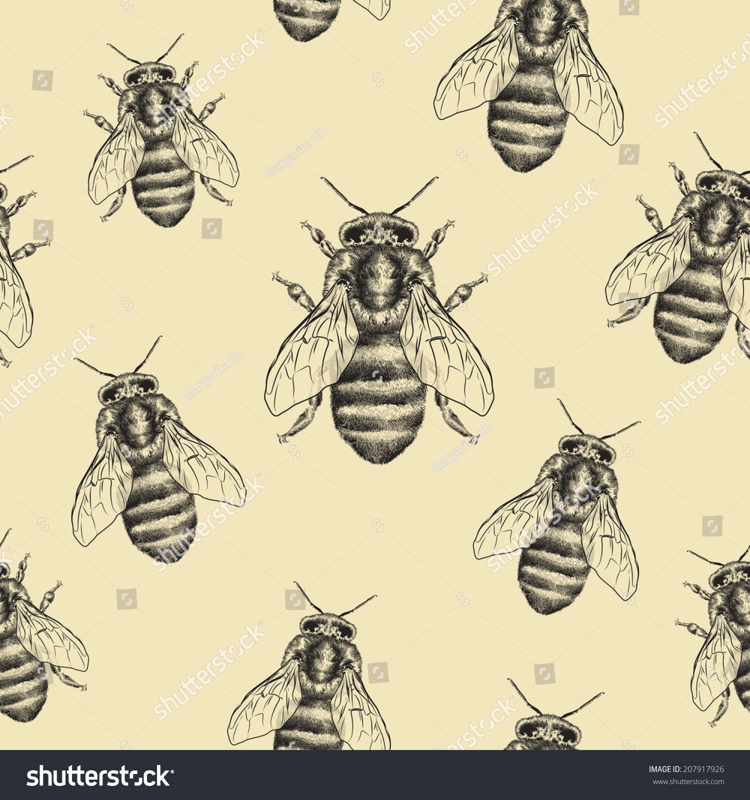 Bees Texture Seamless Pattern Stock Illustration 207917926 | Shutterstock