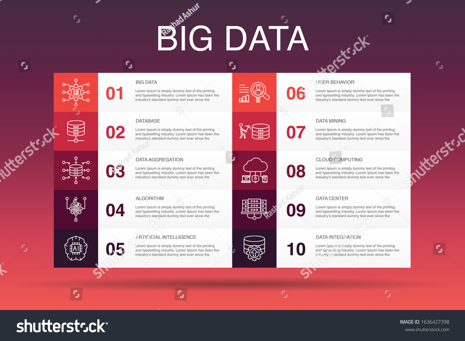 Big Data Infographic 10 Option Templatedatabase Stock Illustration ...
