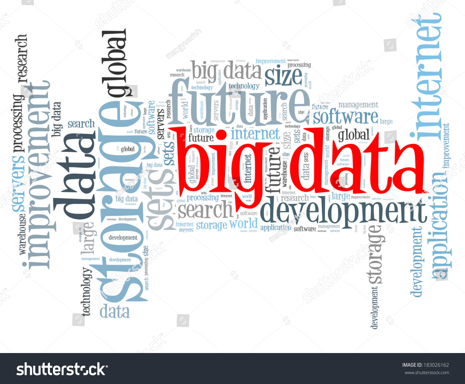 Big Data Word Cloud Stock Illustration 183026162 | Shutterstock