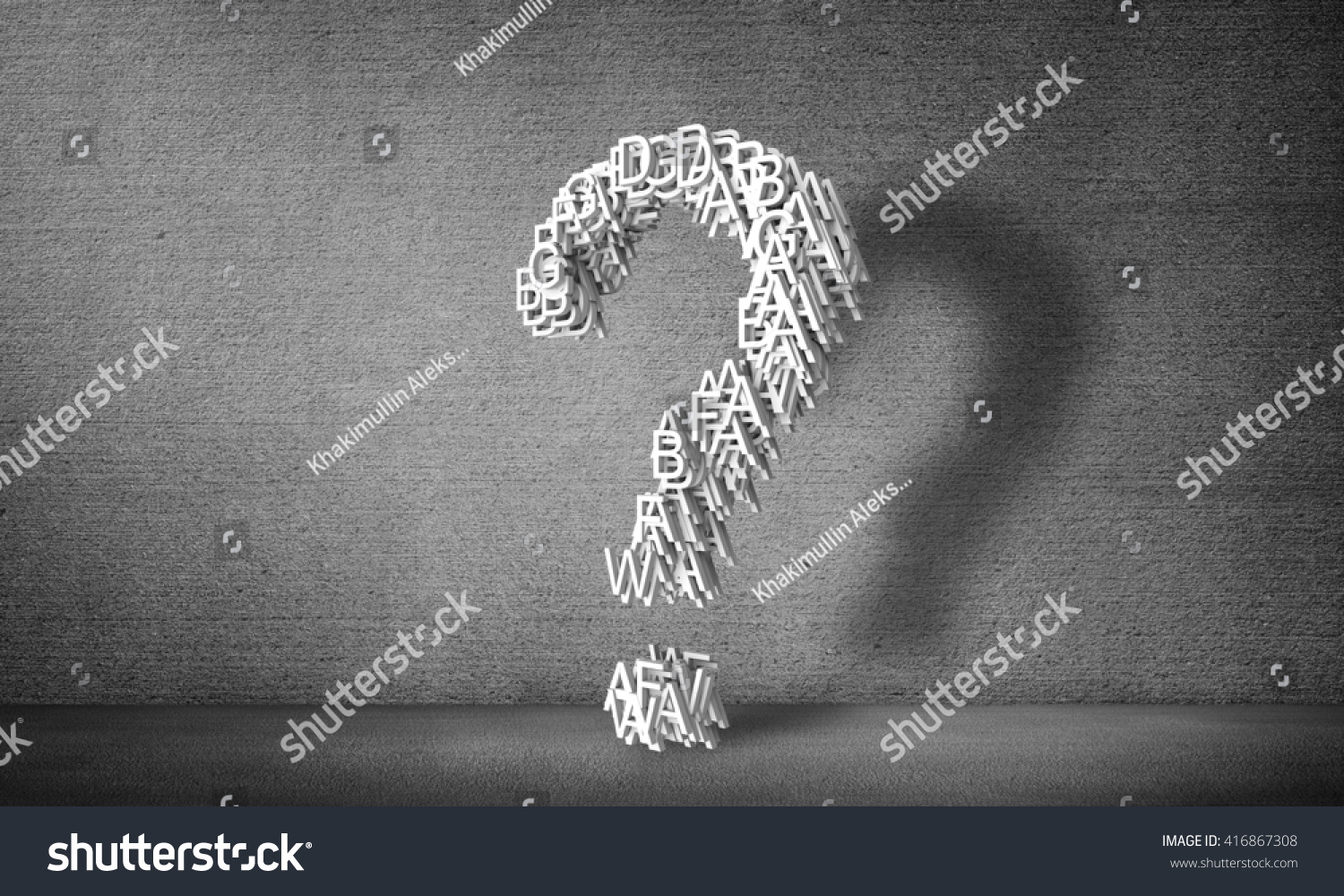 Big Question Mark 3d Rendering Stock Illustration 416867308