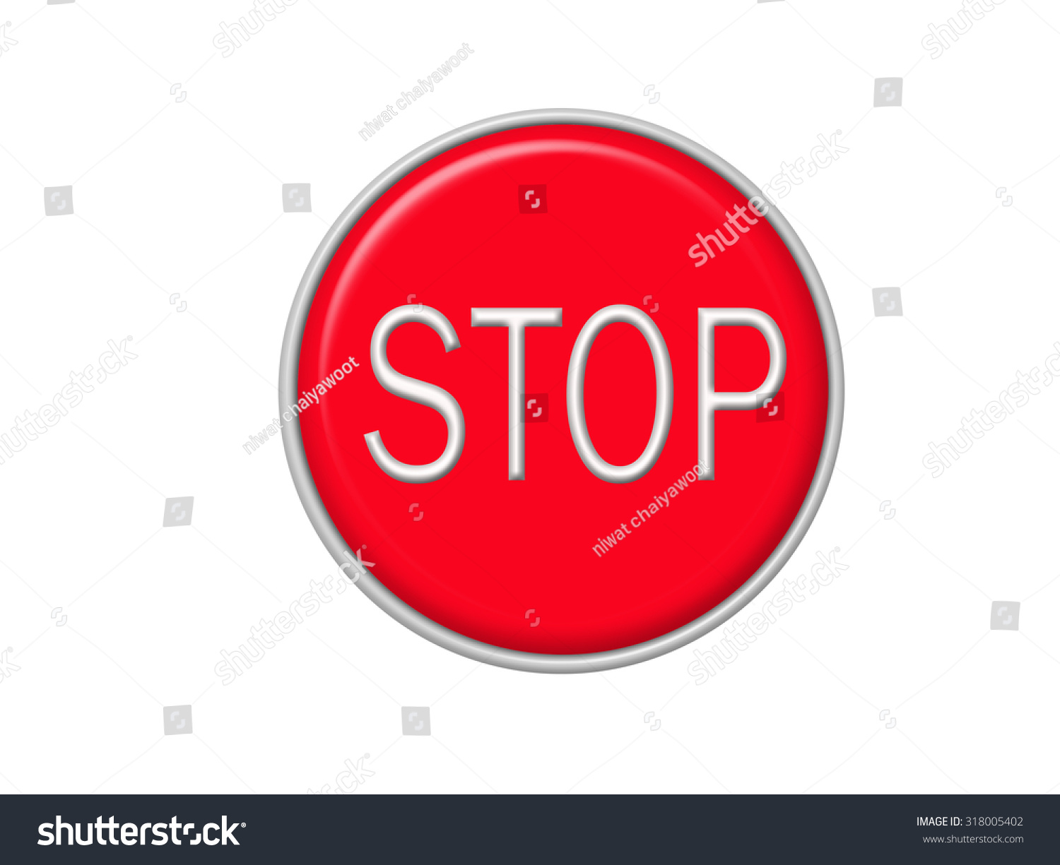 Big Red Stop Button Stock Illustration 318005402 | Shutterstock