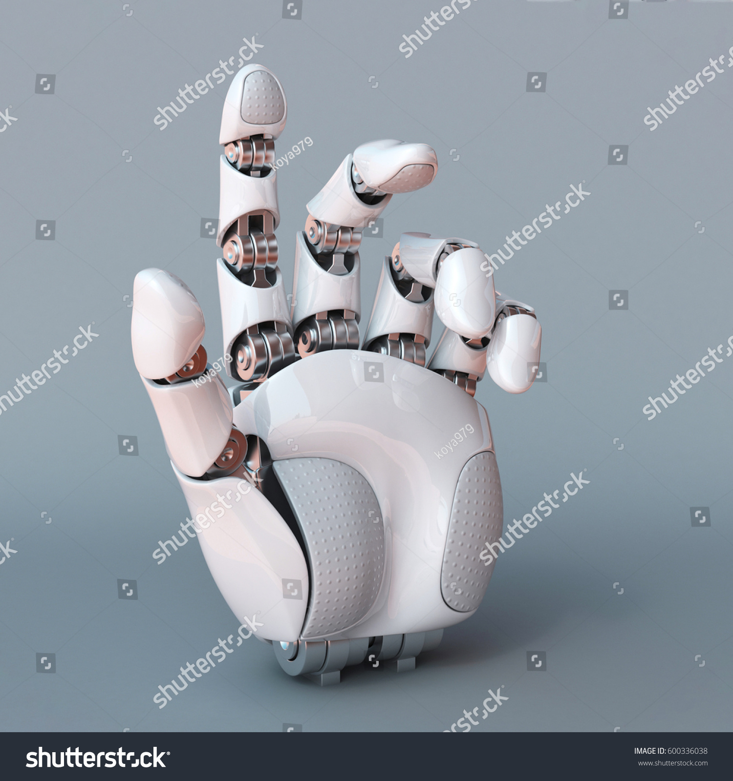 Mano biónica, renglón 3d del brazo: ilustración de stock 600336038 ...