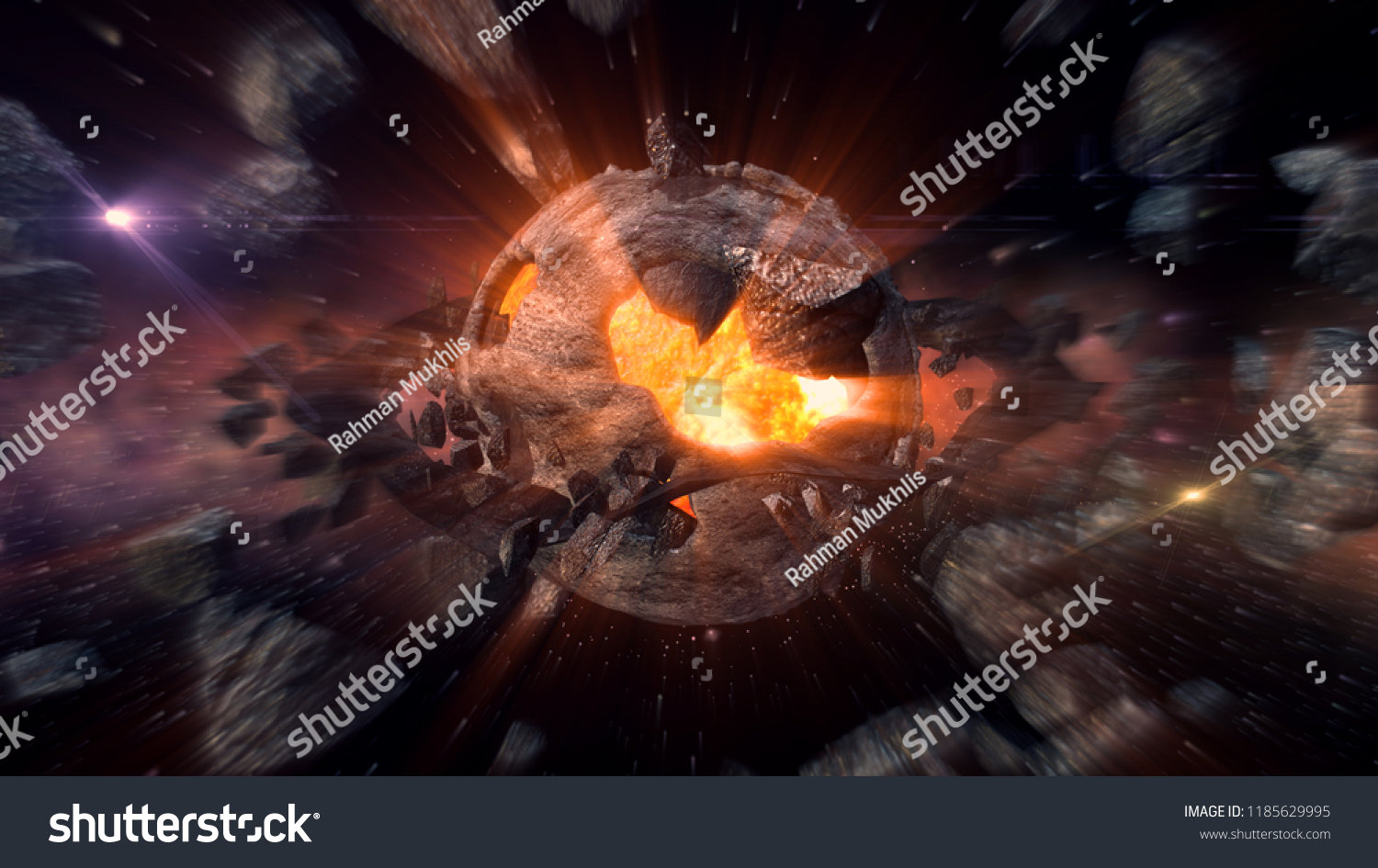 Black Planet Exploding Stock Photo 1185629995 | Shutterstock