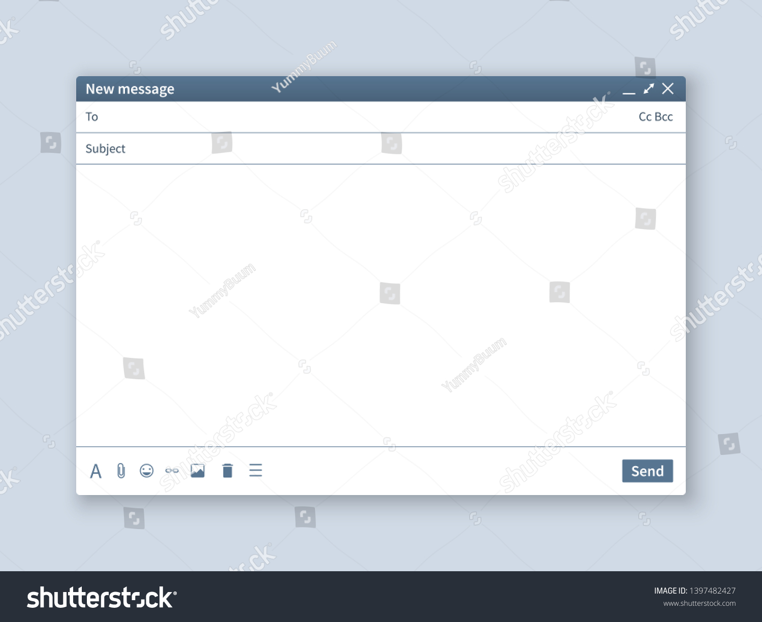 Blank Email Screen Mail Message Interface Stock Illustration 1397482427