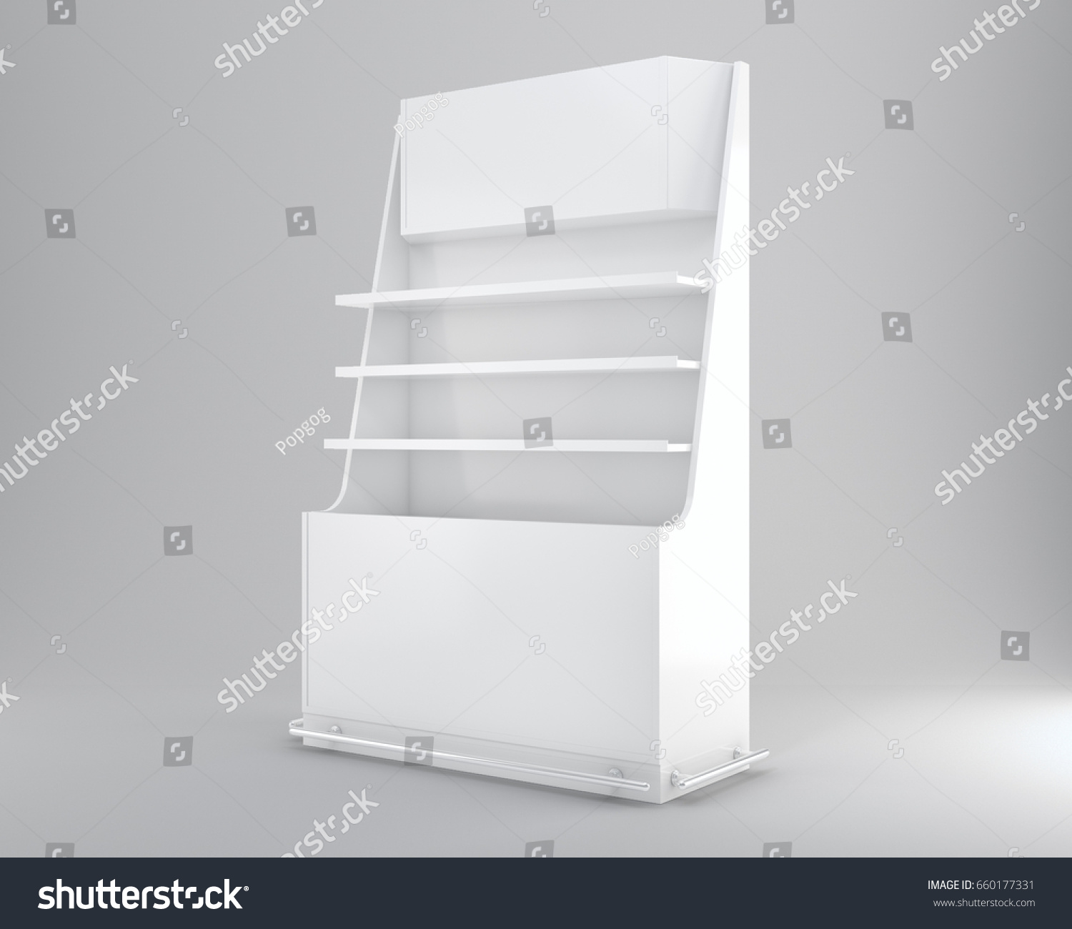 Blank Empty Showcase Displayshelf Display Side Stock Illustration 660177331