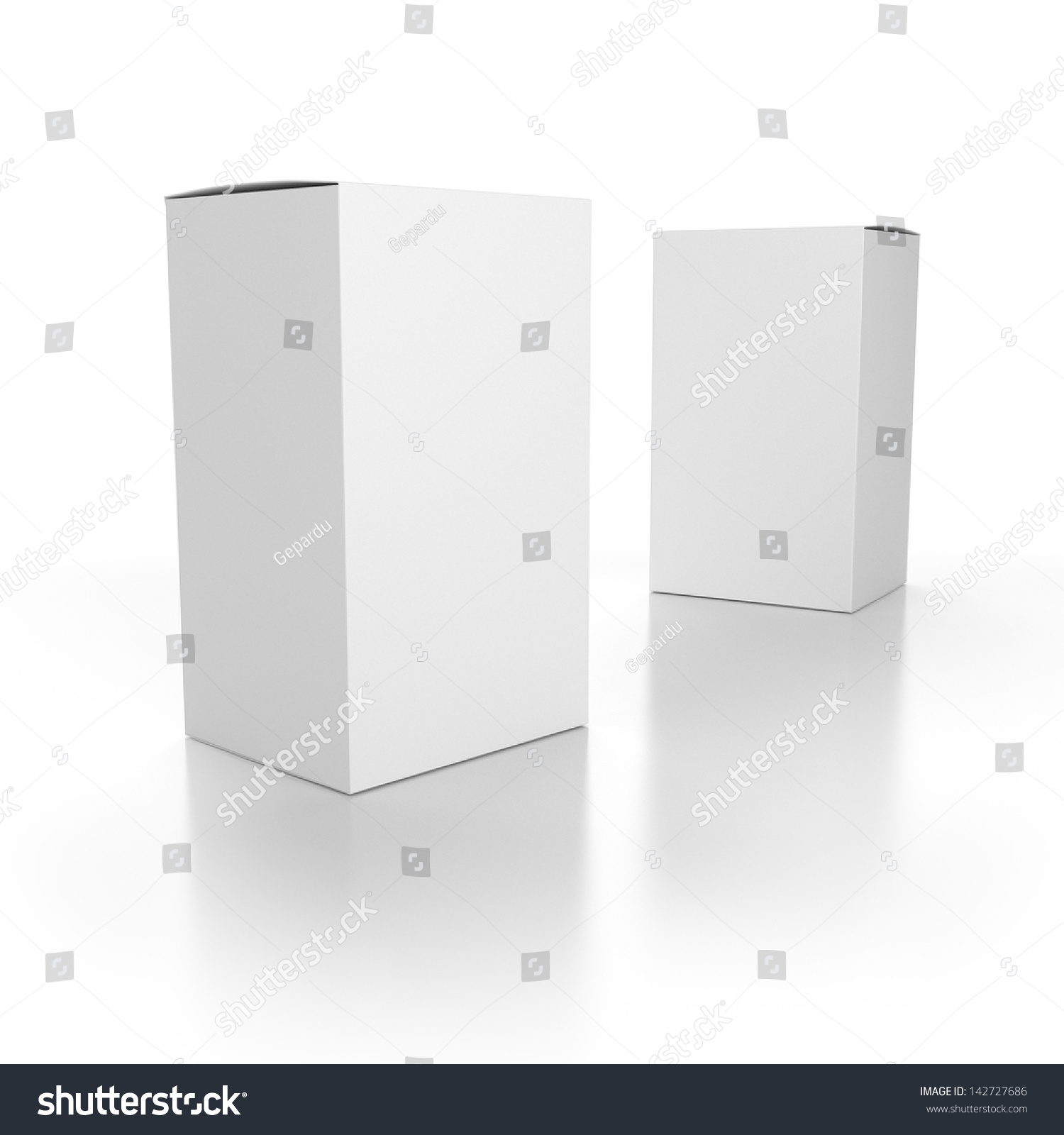 Blank Paper Boxes Composition Template Render Stock Illustration ...