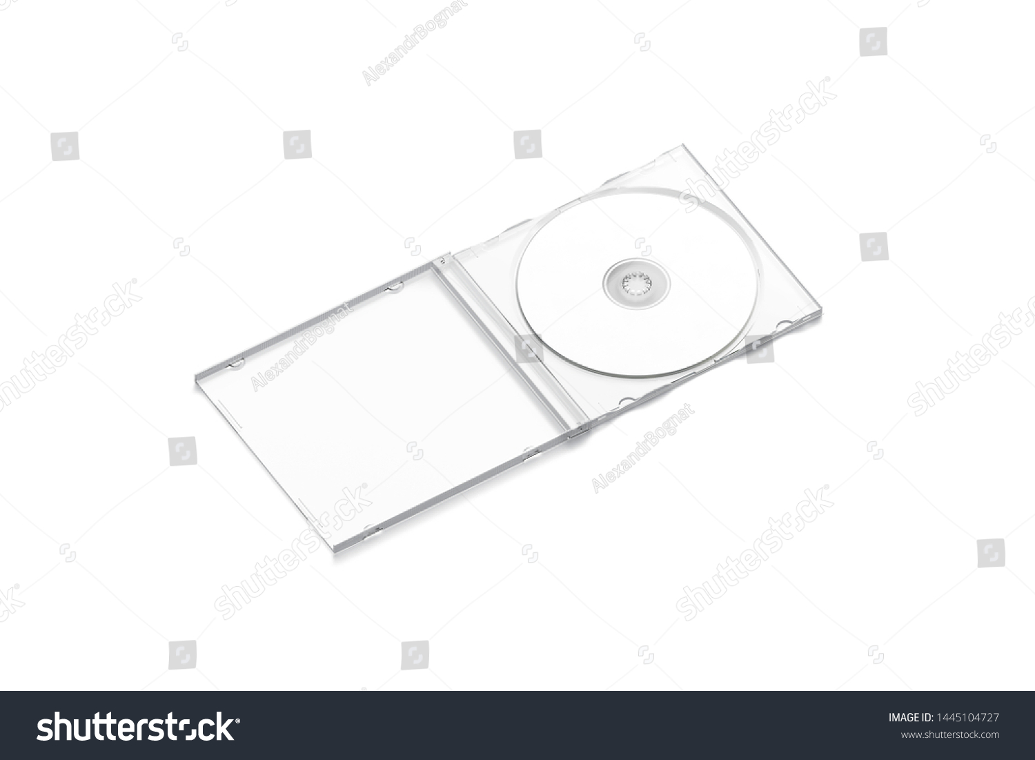 Blank White Compact Disk Case Mockup Stock Illustration 1445104727